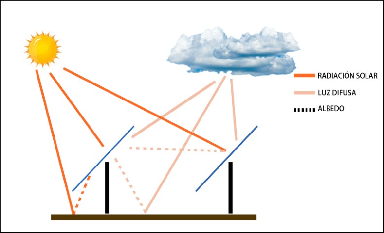 Placas solares bifaciales